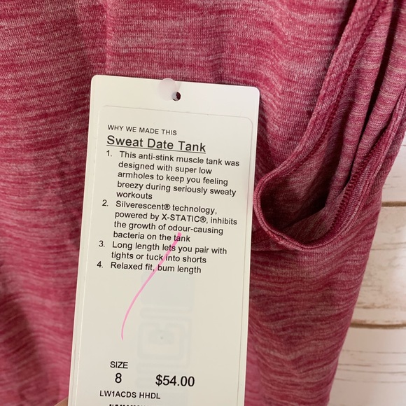 lululemon athletica | Tops | Nwt Lululemon Sweat Date Tank Size 8 Hhdl ...
